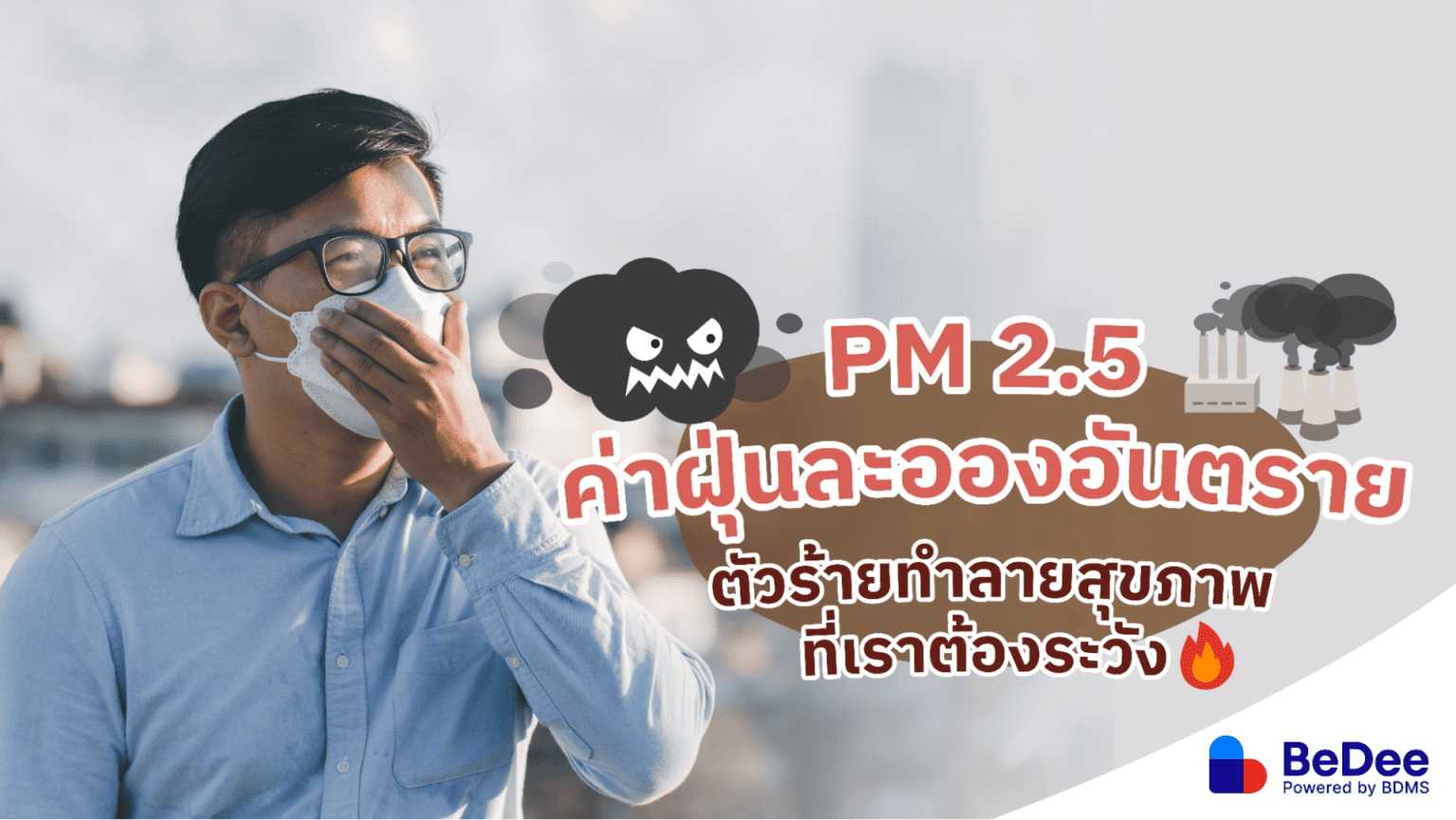 PM 2.5 ค่าฝุ่นละอองอันตราย ตัวร้ายทำลายสุขภาพที่ต้องระวัง - BeDee